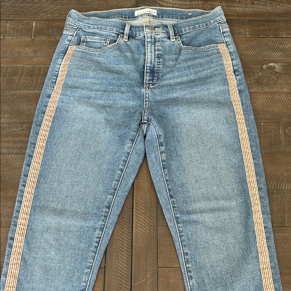 LOFT | Jeans | Loft Classic Blue Denim With Red White Ribbon Accent ...